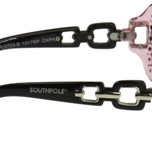 SOUTHPOLE Women's 1017SP Rectangular Sunglasses, Black & Pink, 62 mm