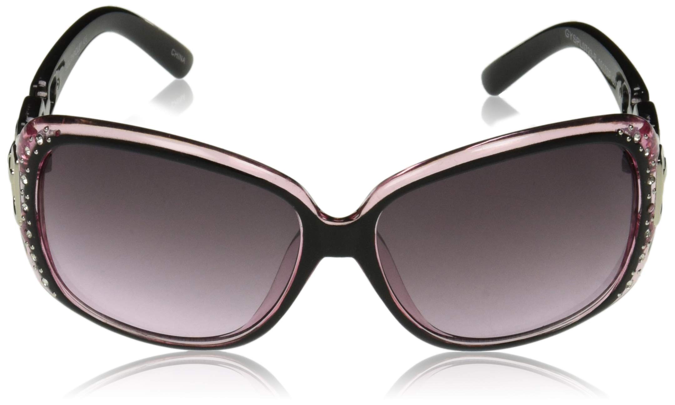 SOUTHPOLE Women's 1017SP Rectangular Sunglasses, Black & Pink, 62 mm