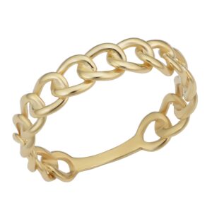 kooljewelry 14k yellow gold 4.5 mm curb link ring (size 7)