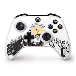 skinit decal gaming skin compatible with xbox one s controller - officially licensed disney the nightmare before christmas jack on spiral hill art design