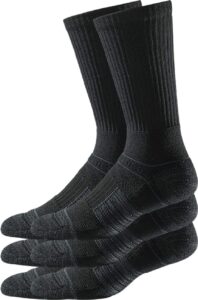 strideline men's and women's premium athletic socks, crew-length (3-pack) black, medium-large