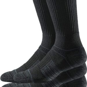 Strideline Men's and Women's Premium Athletic Socks, Crew-length (3-pack) Black, Medium-Large