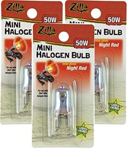 zilla mini halogen bulb - night red 50w - pack of 3