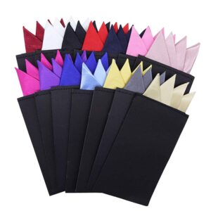 prefolded pocket squares on card for men polyester suit handkerchief 8 pieces