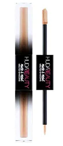 Huda Beauty Matte & Metal Melted Double Ended Eyeshadows! Metallic Eyeshadow Intense Shimmer, Blendability and Longevity! Choose Your Eye Shadow Color! (Faxu fur/bamboo hoops)