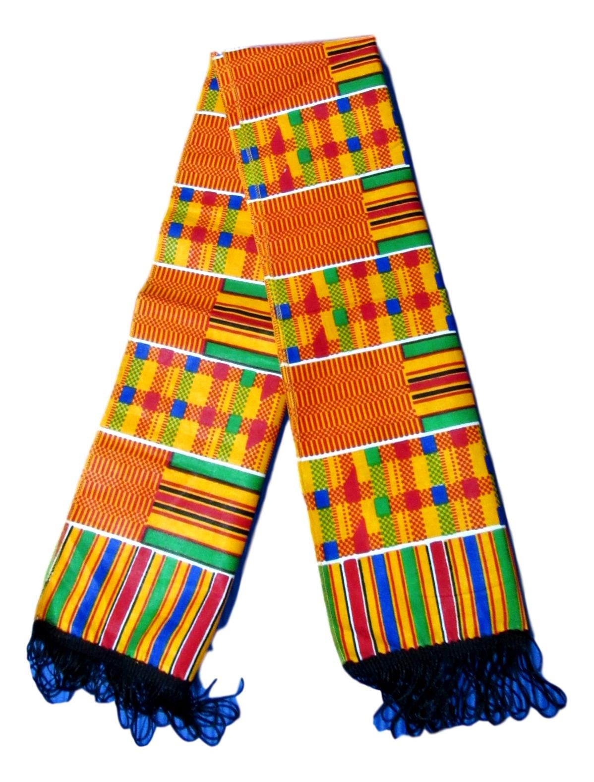 ShopHaven African Kente Scarf, Kente Stole, Kente Cloth, African Scarf, African Print, Black Graduation, Black History, Kwanzaa, Afrocentric, Africa,