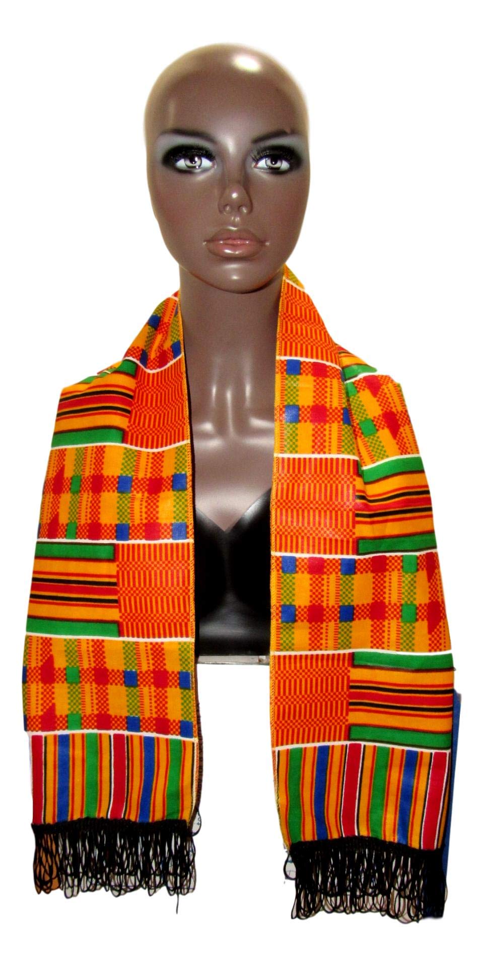 ShopHaven African Kente Scarf, Kente Stole, Kente Cloth, African Scarf, African Print, Black Graduation, Black History, Kwanzaa, Afrocentric, Africa,