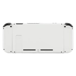 eXtremeRate DIY Replacement Shell Buttons for Nintendo Switch, White Back Plate for Switch Console, Custom Housing Case with Full Set Buttons for Joycon Handheld Controller [Only Shell, NO Console]