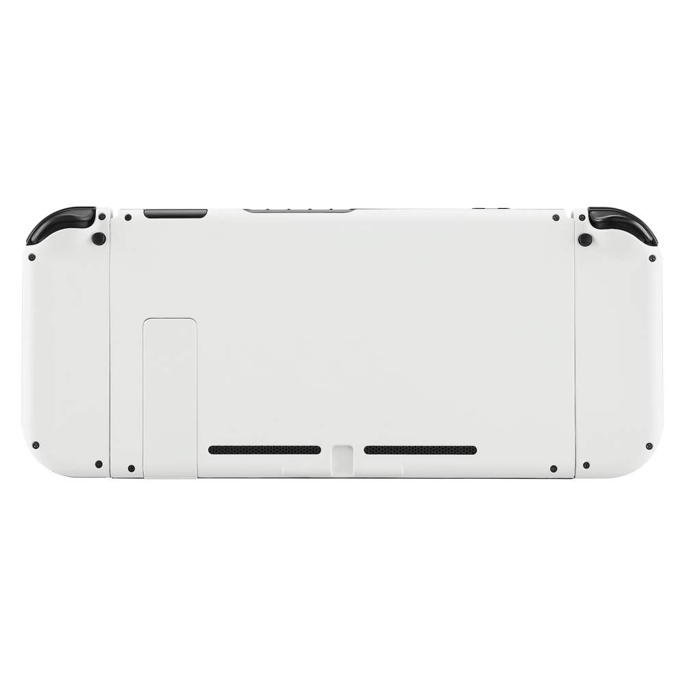 eXtremeRate DIY Replacement Shell Buttons for Nintendo Switch, White Back Plate for Switch Console, Custom Housing Case with Full Set Buttons for Joycon Handheld Controller [Only Shell, NO Console]