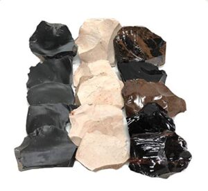 premium mixed flint knapping spalls (10lbs) flint knapping stone (10)