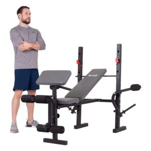 Body Champ Standard Weight Bench with Butterfly and Preacher Curl, Incline/Flat Adjustable BCB580