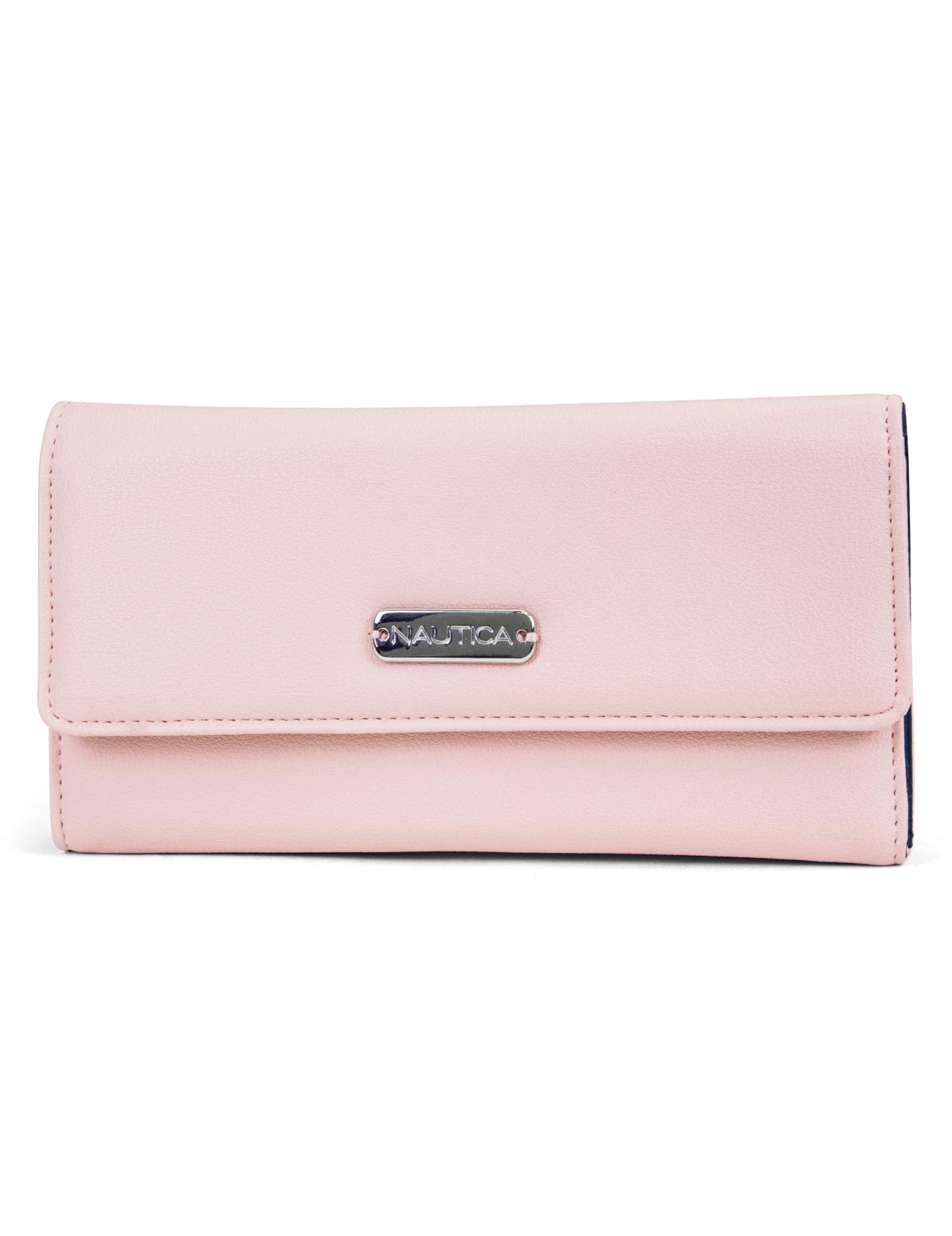 Nautica Money Manager RFID Slim and Small Wallet for Women - Credit Card Holder with Coin Purse and Zipper Wallet, Women's Clutch Organizer in Petal PInk