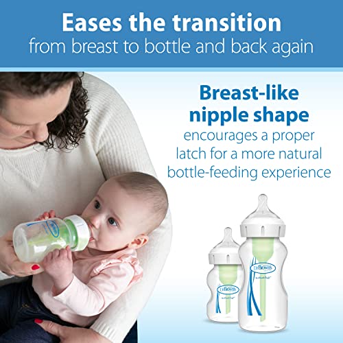 Dr. Brown's Natural Flow Level 4 Wide-Neck Baby Bottle Silicone Nipple, Fast Flow, 9m+, 100% Silicone Bottle Nipple, 6 Pack