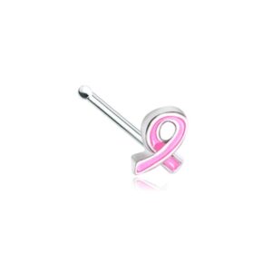 covet jewelry breast cancer awareness pink ribbon nose stud ring