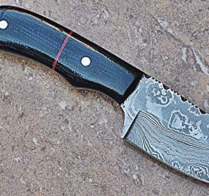 Smart & Sharp Custom Handmade Damascus Steel Hunting Knife/Skinner Knife AA-13125 (Black Micarta)