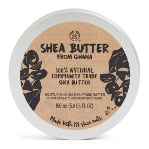 the body shop 100% natural shea butter – nourishing multi purpose butter for body, hair, face & lips – vegan – 5 oz