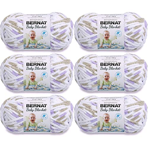 Bernat Baby Blanket Yarn-6/Pk-Little, 6/Pk, Little Lilac Dove Print 6 Pack