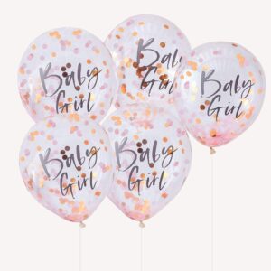 ginger ray twinkle twinkle rose gold foiled "baby girl" confetti decorative baby shower party balloons