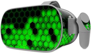 decal style skin wrap compatible with oculus go headset - hex green (oculus not included)