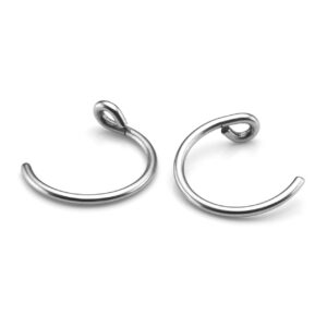 BOPREINA Faux Nose Rings Hoops Set, 12Pcs Stainless Steel Fake Nose Lip Ear Septum Rings Non-Pierced Clip On Cartilage Cuff Earrings Body Jewelry