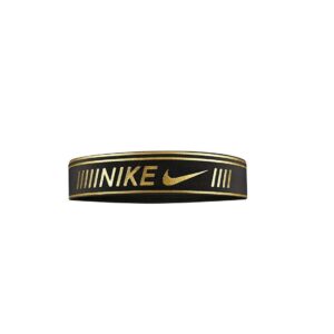 nike pro metallic headband black/metallic gold one size