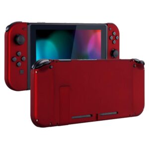 extremerate diy replacement shell buttons for nintendo switch, soft touch back plate for switch console, custom housing case with full set buttons for joycon handheld controller - scarlet red