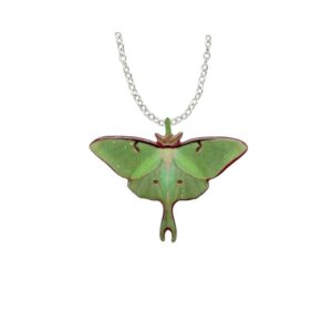 luna moth necklace by d’ears stainless steel 18" chain