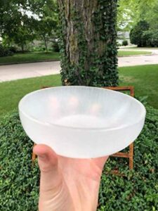 crystalsahoy selenite bowl, xl 5.5" - 6" hand made moroccan selenite, reiki charged moroccan selenite xl 6-inch charging station extra large crystal bowl…