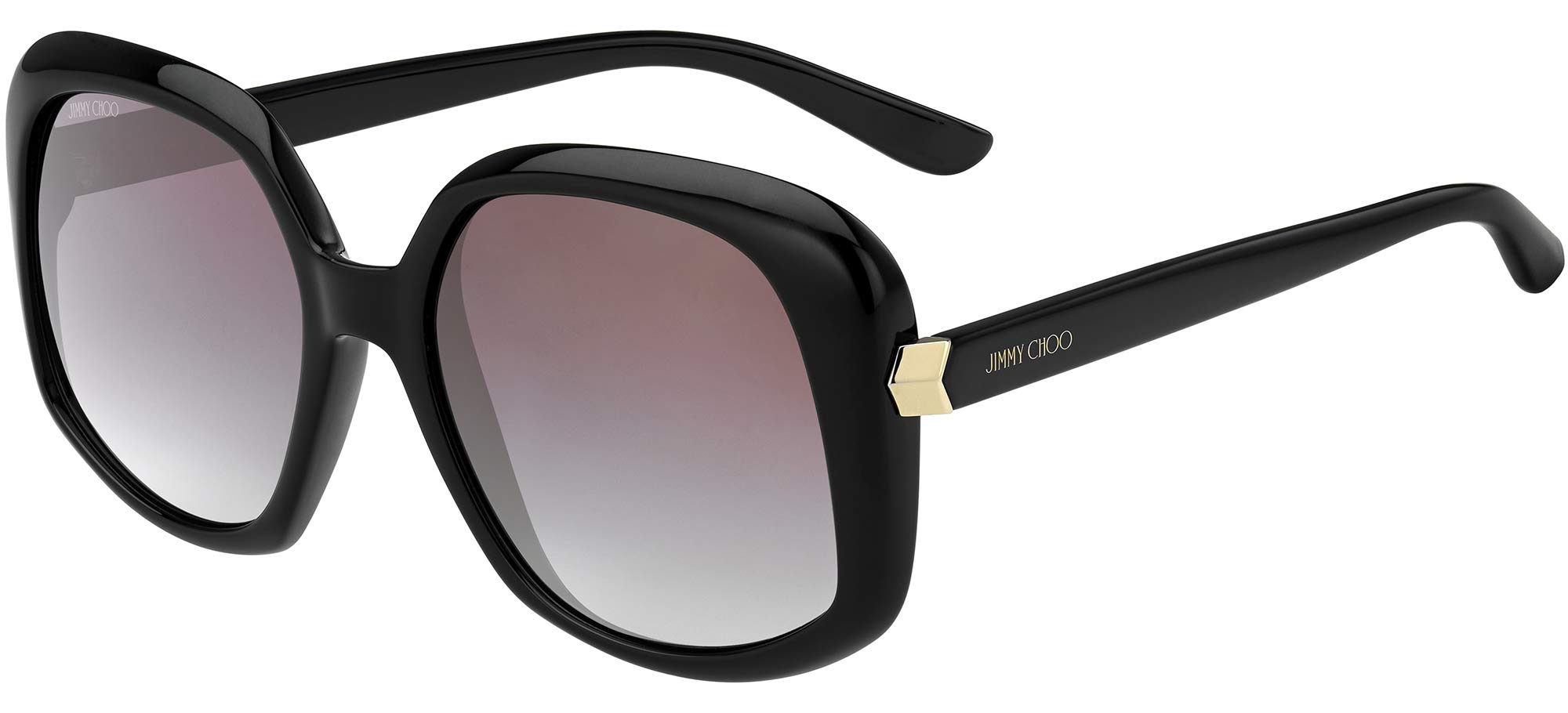 JIMMY CHOO Square Sunglasses Amada/S 807FQ Black/Gold 56mm