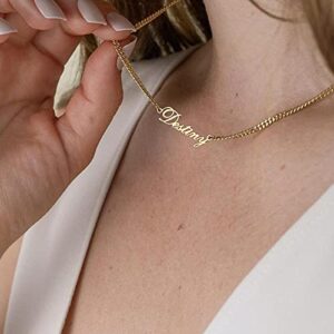 EVER2000 Custom Name Necklace, 18K Gold Plated Nameplate Personalized Jewelry Gift for Women