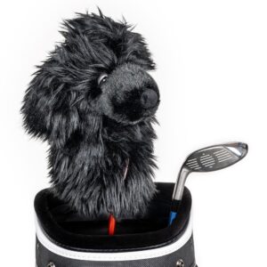 daphne’s black poodle hybrid headcover | premium hybrid and fairway wood headcovers | funny golf club covers | stylish protection for your clubs | men's golf gear | hybrid headcover for men and women