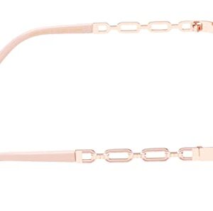 Southpole 1023SP Women's Metal UV Protective Chain Link Temple Rectangular Shield Sunglasses. Cool Gifts for Her, 140 mm, Rose Gold & Rose, 70 mm