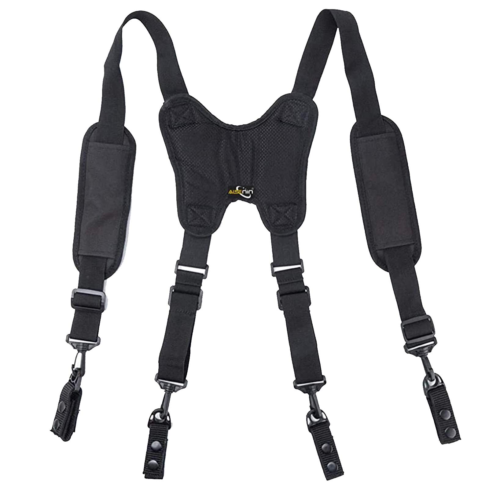 AISENIN Nylon Police Duty Belt Suspenders - Duty Belt Harness Tool Belt Suspenders Padded