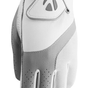 TaylorMade 2019 Kalea Women's Golf Glove, White/Gray, Worn on Left Hand, Large