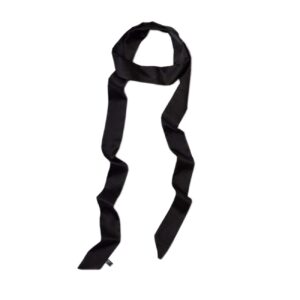 ribbon scarf for women long skinny satin belt sash necktie neck scarf zwj01, black, free size