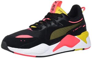 puma men's rs-x sneaker, black-sulphur, 6.5