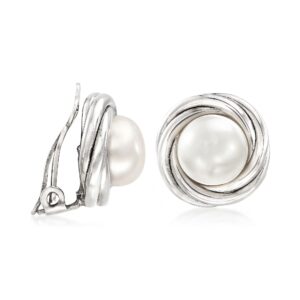 Ross-Simons 8mm Cultured Pearl Clip-On Earrings in Sterling Silver