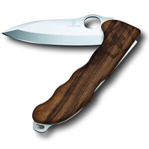 Victorinox Hunter Pro M Large Pocket Knife with Lock Blade and Lanyard Hole (Pouch Included) - Wood