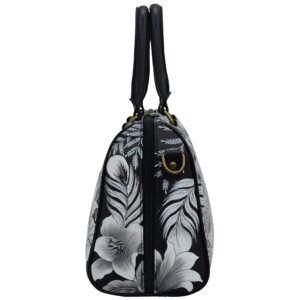 Anuschka Hand Painted Leather Women's Zip Around Classic Satchel - Cleopatra's Leopard