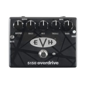 MXR EVH5150 Overdrive Pedal Bundle with 2 Patch Cables, Power Supply, and 6 Dunlop Picks