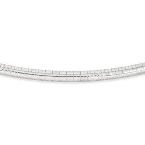 Verona Jewelers 925 Sterling Silver Flexible Italian Flat Omega Chain Necklace- 4MM 6MM Cubetto Italy Wire Chain 16 18 20 (18, 8MM)