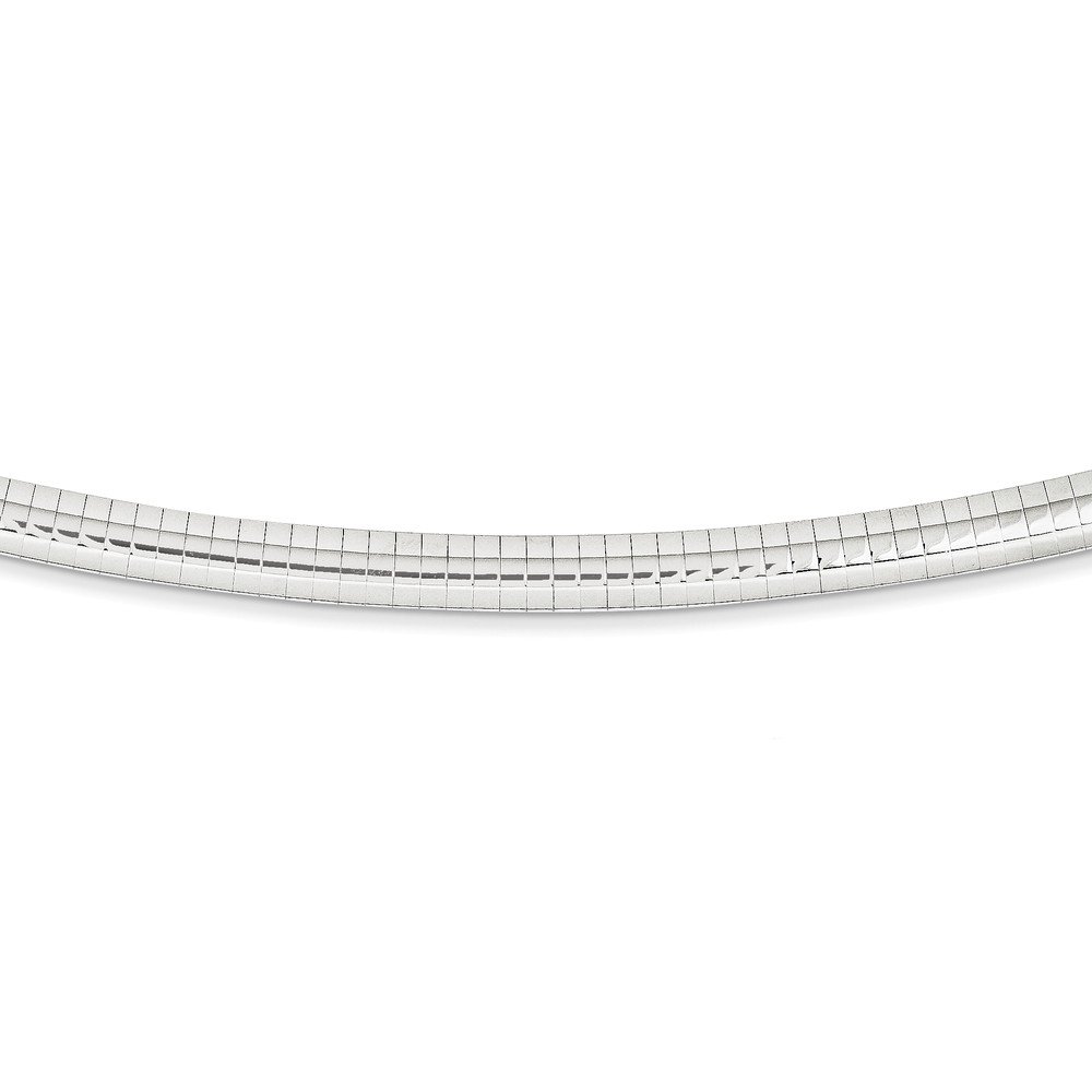 Verona Jewelers 925 Sterling Silver Flexible Italian Flat Omega Chain Necklace- 4MM 6MM Cubetto Italy Wire Chain 16 18 20 (18, 8MM)