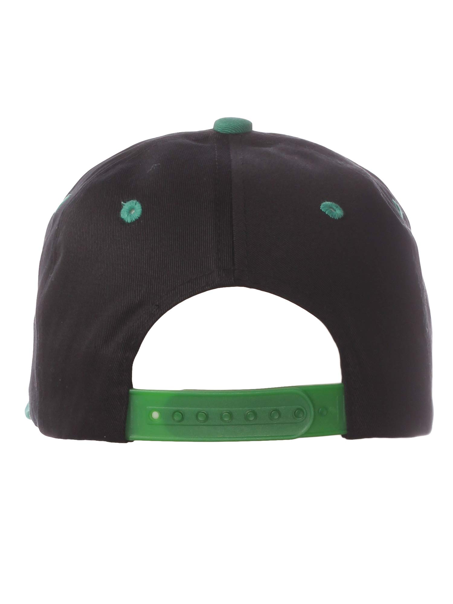 Classic Snapback Hat Custom A to Z Initial Letters, Black Green Cap White Green Letter Initial A