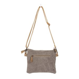 Myra Bag Staggering Upcycled Canvas & Cowhide Crossbody Bag S-1376