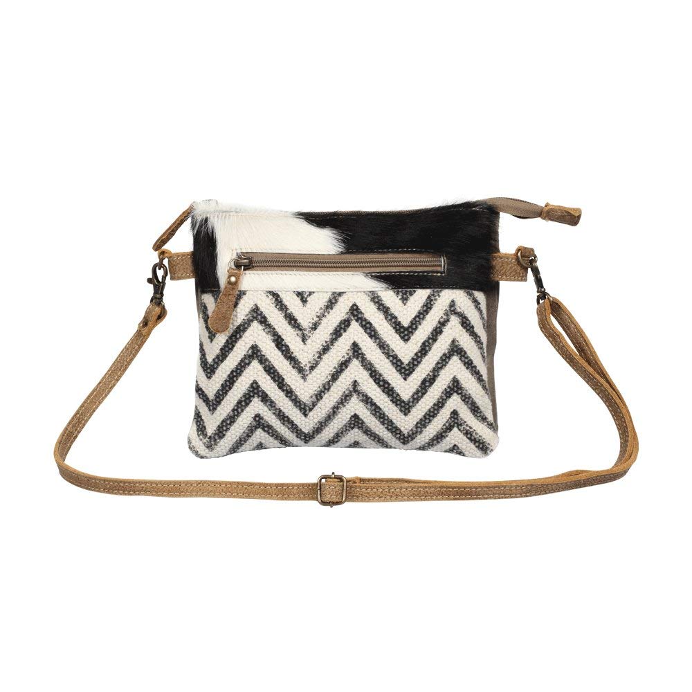 Myra Bag Staggering Upcycled Canvas & Cowhide Crossbody Bag S-1376