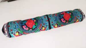 yoga mat handmade fabric bag accessory blue carrier gym tribal art thai craft 5