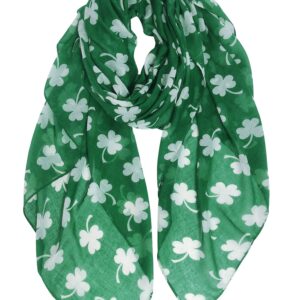 GERINLY Shamrock Scarf Fashion Spring Wrap Green Shawl for St. Patrick's Day Travel Head Scarf Unique Hijab (Green)