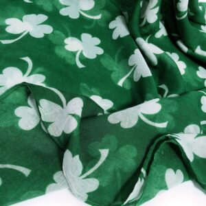 GERINLY Shamrock Scarf Fashion Spring Wrap Green Shawl for St. Patrick's Day Travel Head Scarf Unique Hijab (Green)