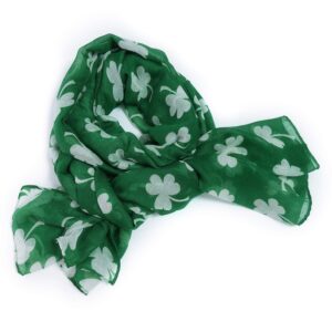 GERINLY Shamrock Scarf Fashion Spring Wrap Green Shawl for St. Patrick's Day Travel Head Scarf Unique Hijab (Green)