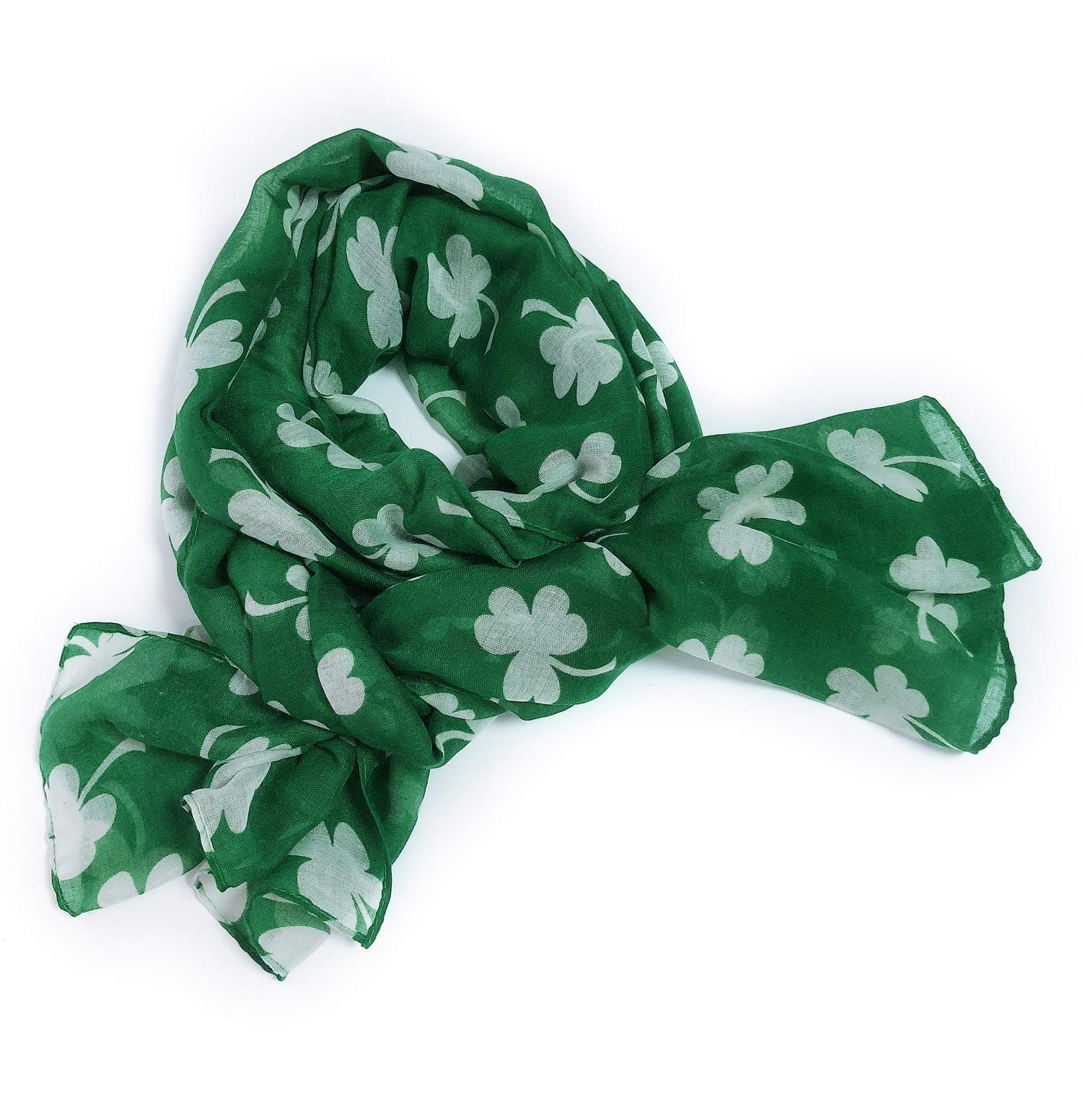 GERINLY Shamrock Scarf Fashion Spring Wrap Green Shawl for St. Patrick's Day Travel Head Scarf Unique Hijab (Green)